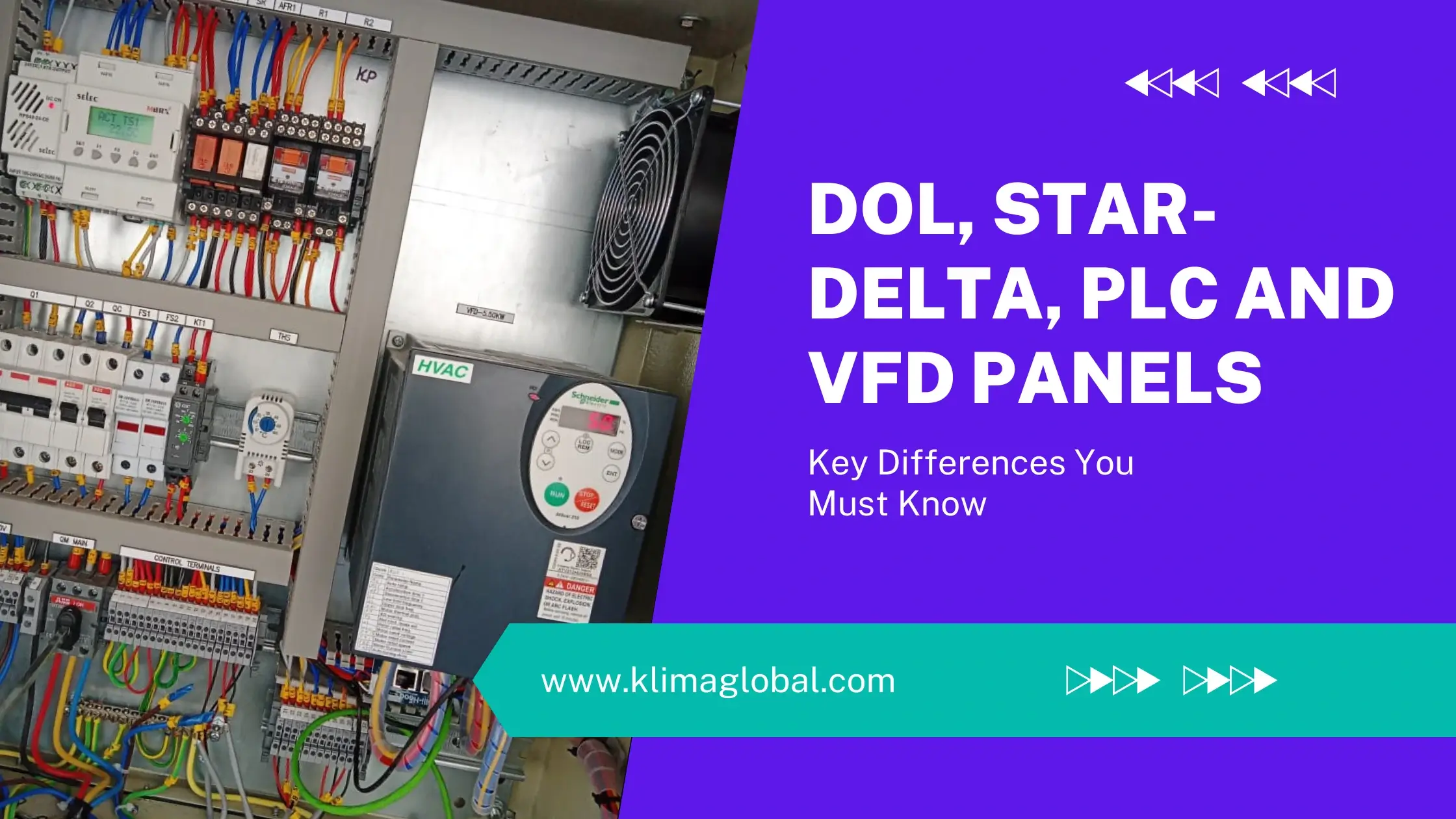 DOL, Star-Delta, PLC and VFD Control Panels: Key Differences You Must Know